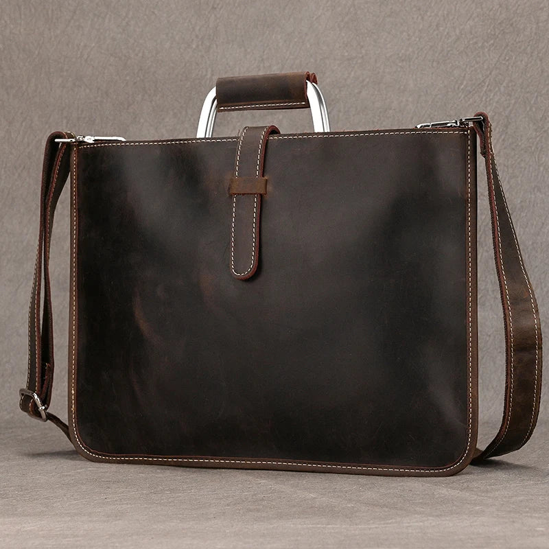 Genuine Leather Zipper Briefcase – DHM bags